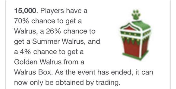 Adopt Me Walrus Box, Video Gaming, Gaming Accessories, In-Game Products ...