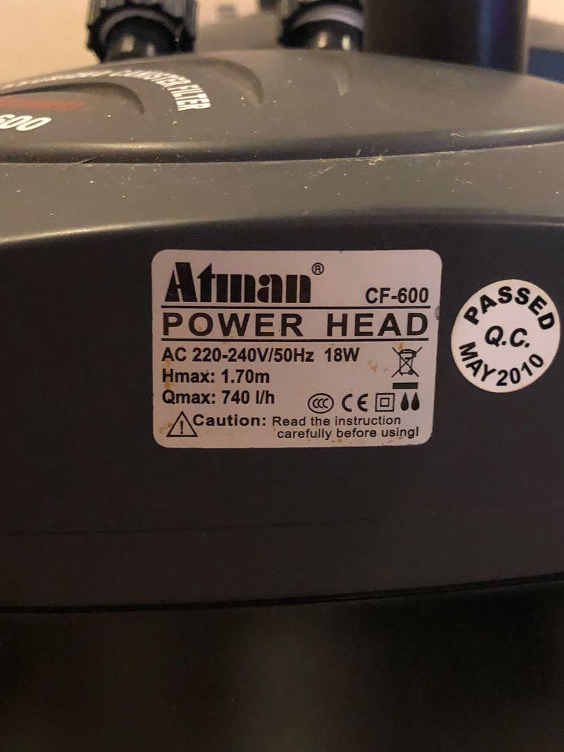 Atman CF-600 Pressurised Canister Filter, Pet Supplies, Homes & Other Pet Accessories on Carousell