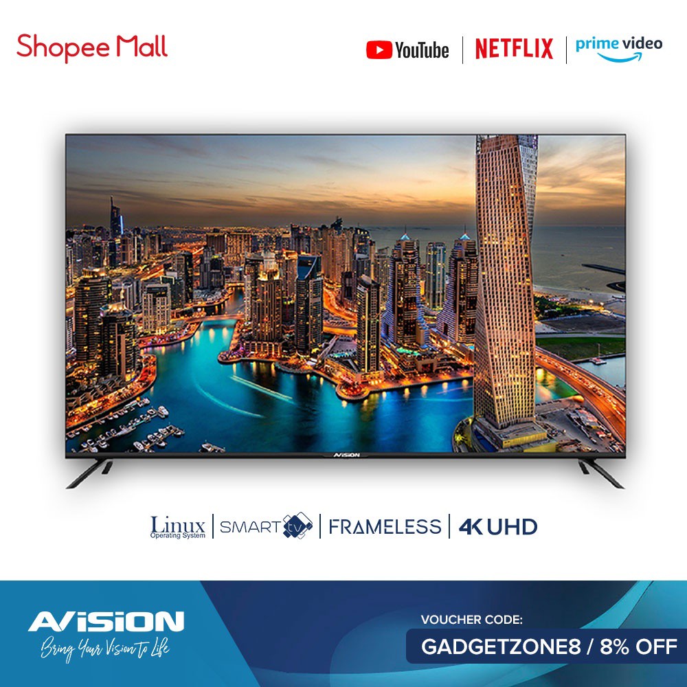 Avision 50 Inch Frameless 4k Smart Digital LED TV built in, TV & Home Appliances, TV ...