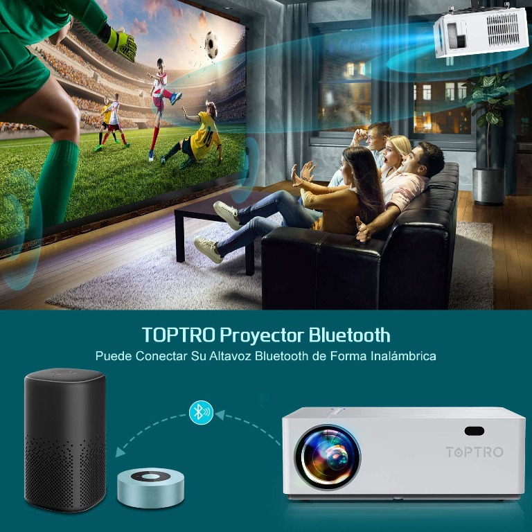 Bluetooth Projector, TOPTRO 7000 Lumens Projector Full HD 1080P Native ...