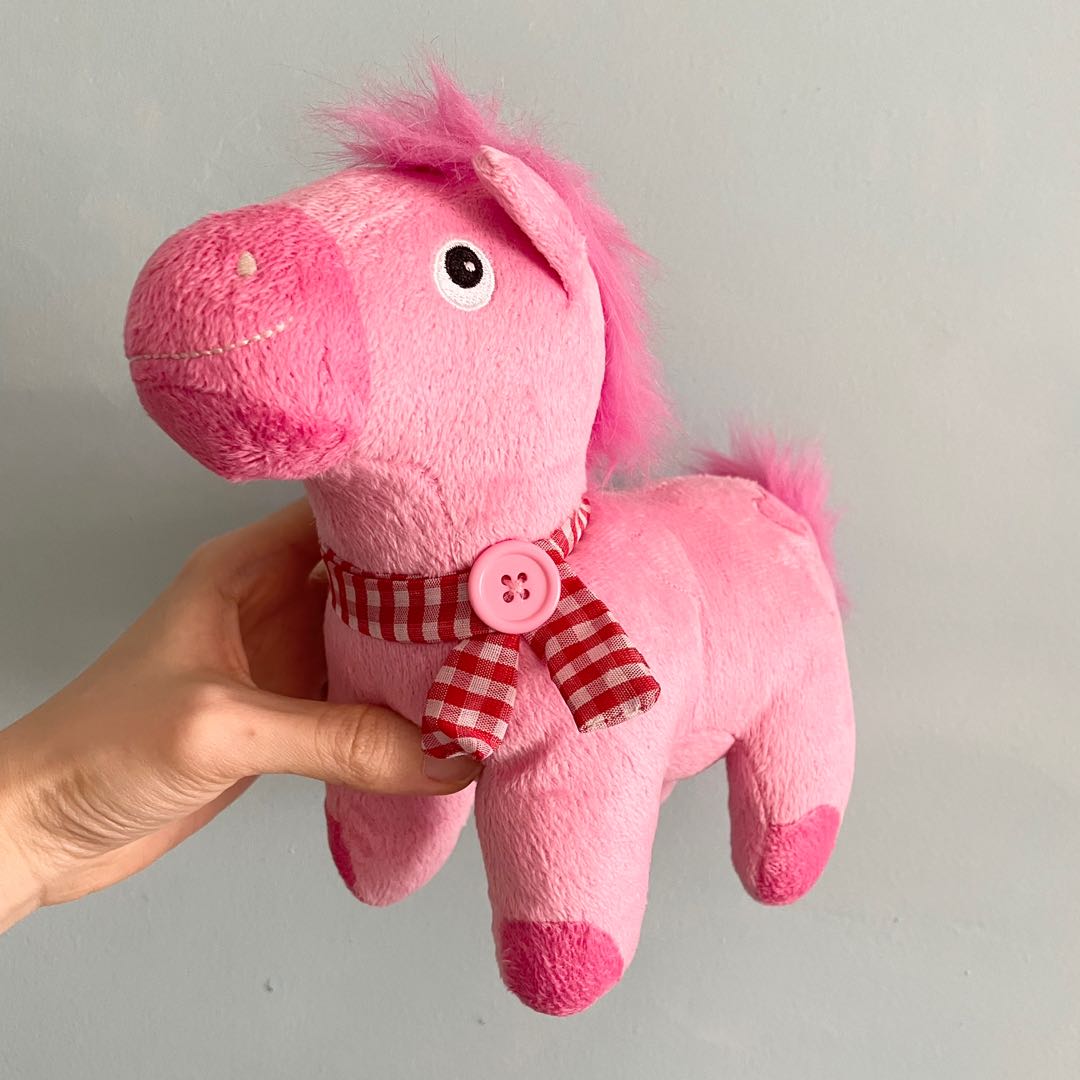 BN Pink cow toy soft stuffed plush plushie golden village gv horse ...