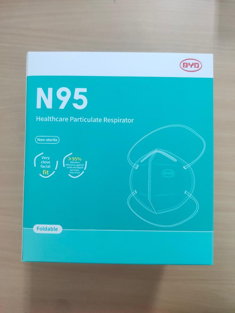 BYD Care N95 Healthcare Particulate Respirator, Health & Nutrition ...