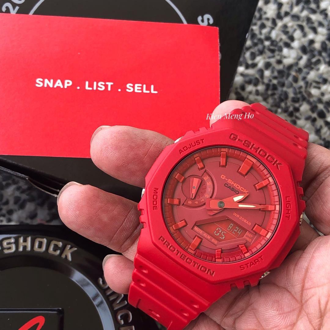 Casio G-Shock GA-2100-4A GA2100-4A GA-21004A GA-2100 GA2100 Red Out ...