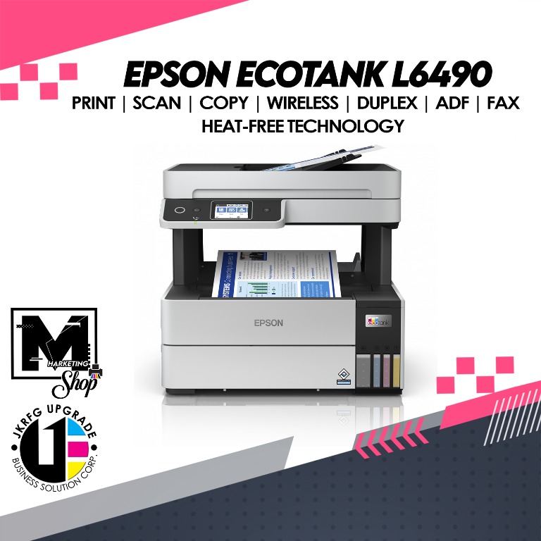 Epson EcoTank L6490 Wi-Fi Duplex All-in-One Ink Tank Printer with ADF ...