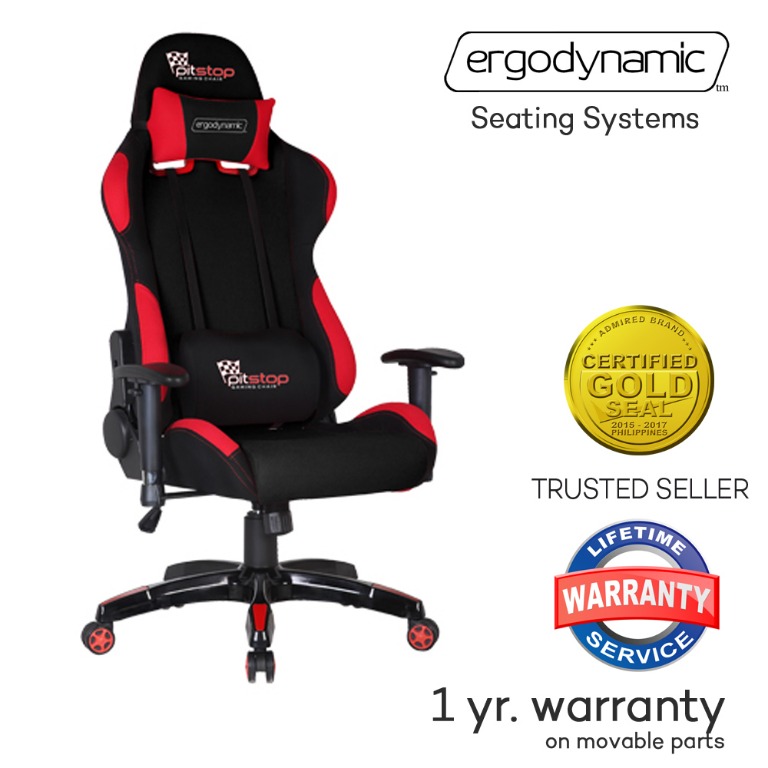 Ergodynamic F1-RED LHT Racing Faux Leather High Back Swivel Office ...