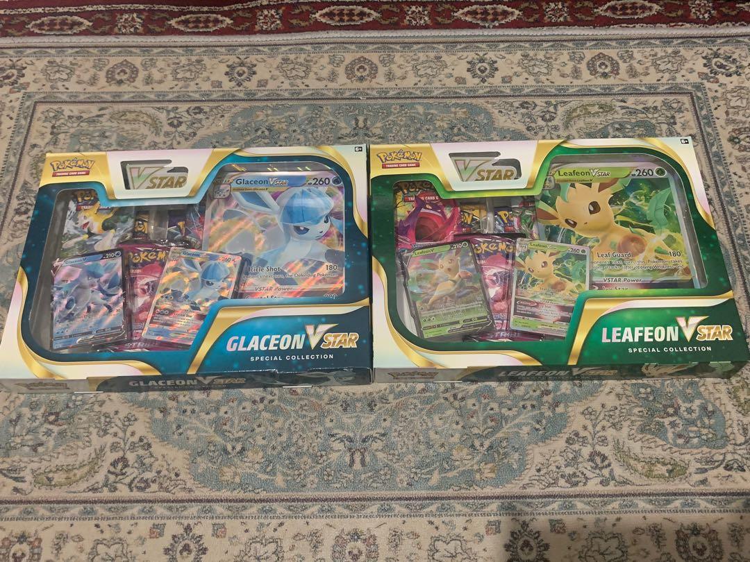Glaceon & Leafeon Vstar collection box bundle, Hobbies & Toys, Toys ...