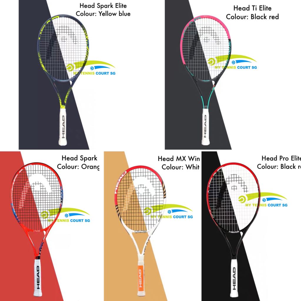 Head Tennis Racket Pro Elite Spark Elite Ti Elite MX Wind Tour, Sports ...
