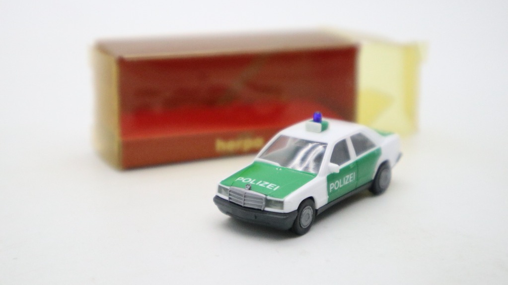 Herpa 1/87 Mercedes Benz 190E Police Car 德國平治警車 Made in Germany HO Size ...
