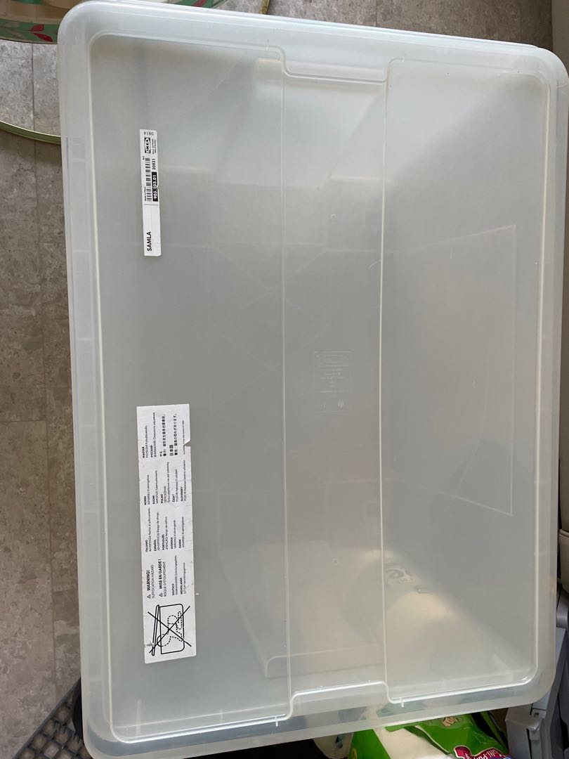 Ikea largest transparent Box with Lid - Samla, Furniture & Home Living ...