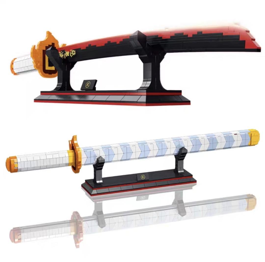 (IN) Demon Slayer Kyoujurou Brick Sword Set, Hobbies & Toys ...
