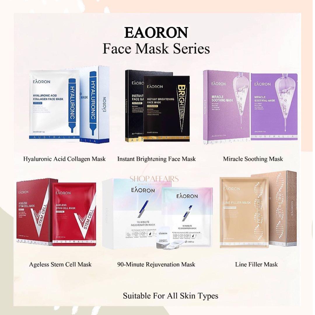 [Instock] Eaoron Australia Sheet Mask (Hyaluronic / Whitening / Stem ...