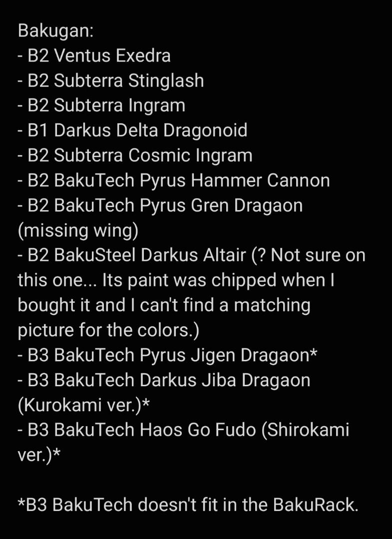 Legacy Bakugan, BakuRack, and Cards, Hobbies & Toys, Toys & Games on ...