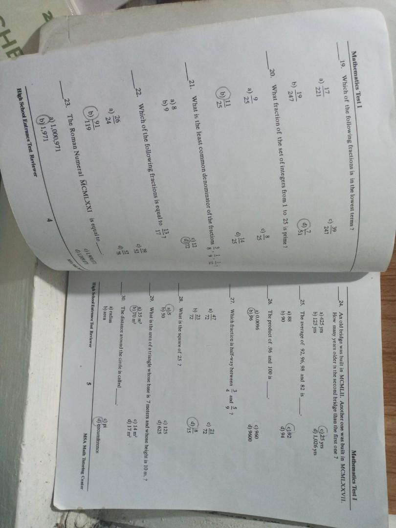 MSA REVIEWER FOR HIGH SCHOOL ENTRANCE TESTS & NATIONAL ACHIEVEMENT TEST ...