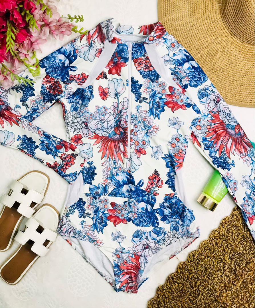 One Piece Rash guard, Women's Fashion, Swimwear, Rash guard on Carousell