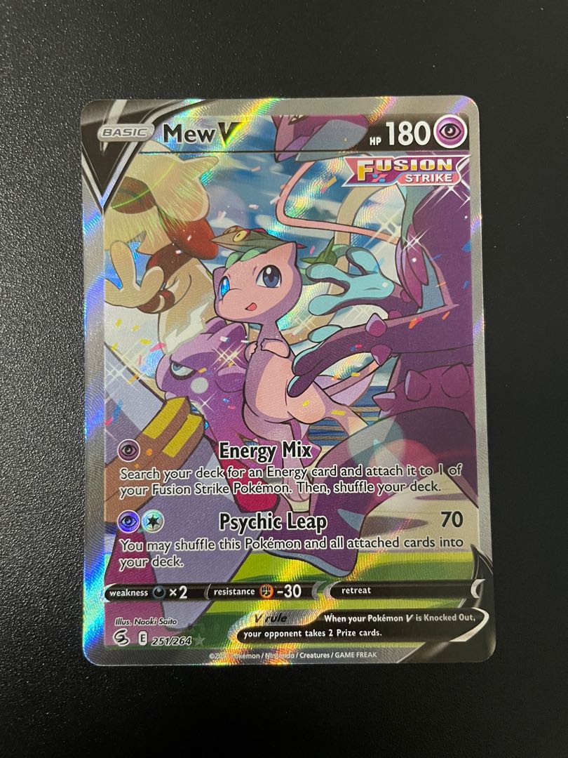 Pokemon TCG Mew V - 251/264 - Alternate Art Ultra Rare Sword & Shield: Fusion Strike Pokemon ...