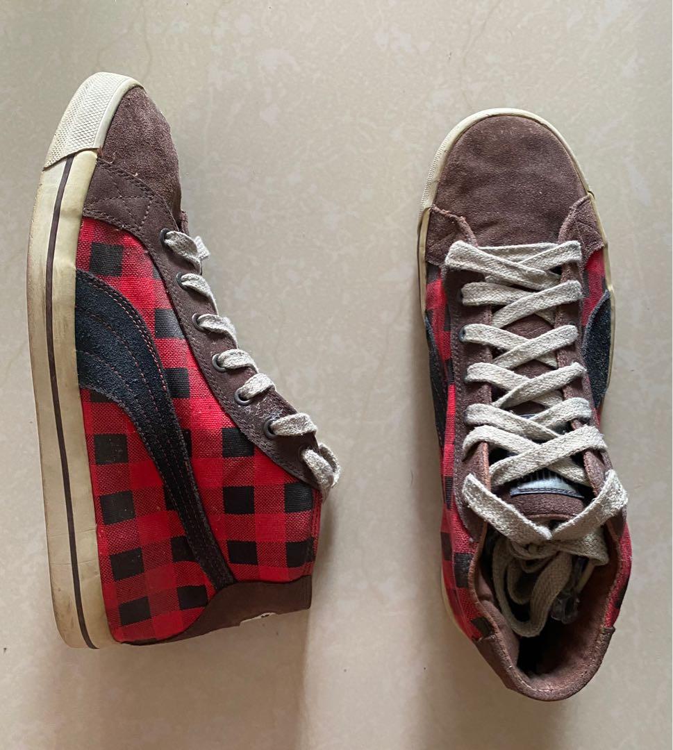 Puma Loader High Red Checker, Men's Fashion, Footwear, Sneakers on ...
