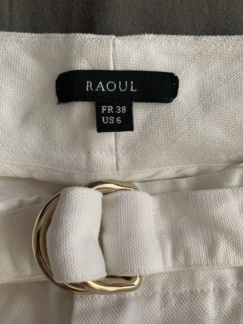 Raoul white pants with buckle detail - US 6, Women's Fashion, Bottoms ...