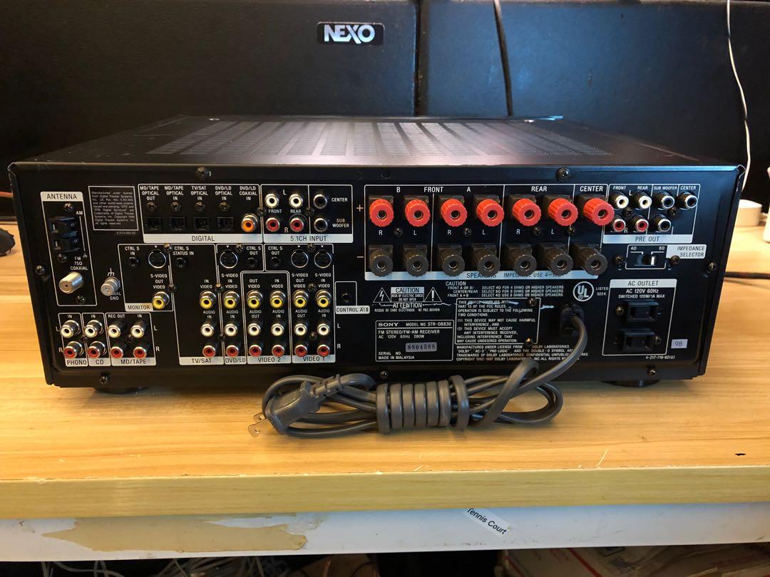 Sony STR-DB830 Home Theater Stereo AM FM A/V Receiver Phono 5.1 Ch 500w ...