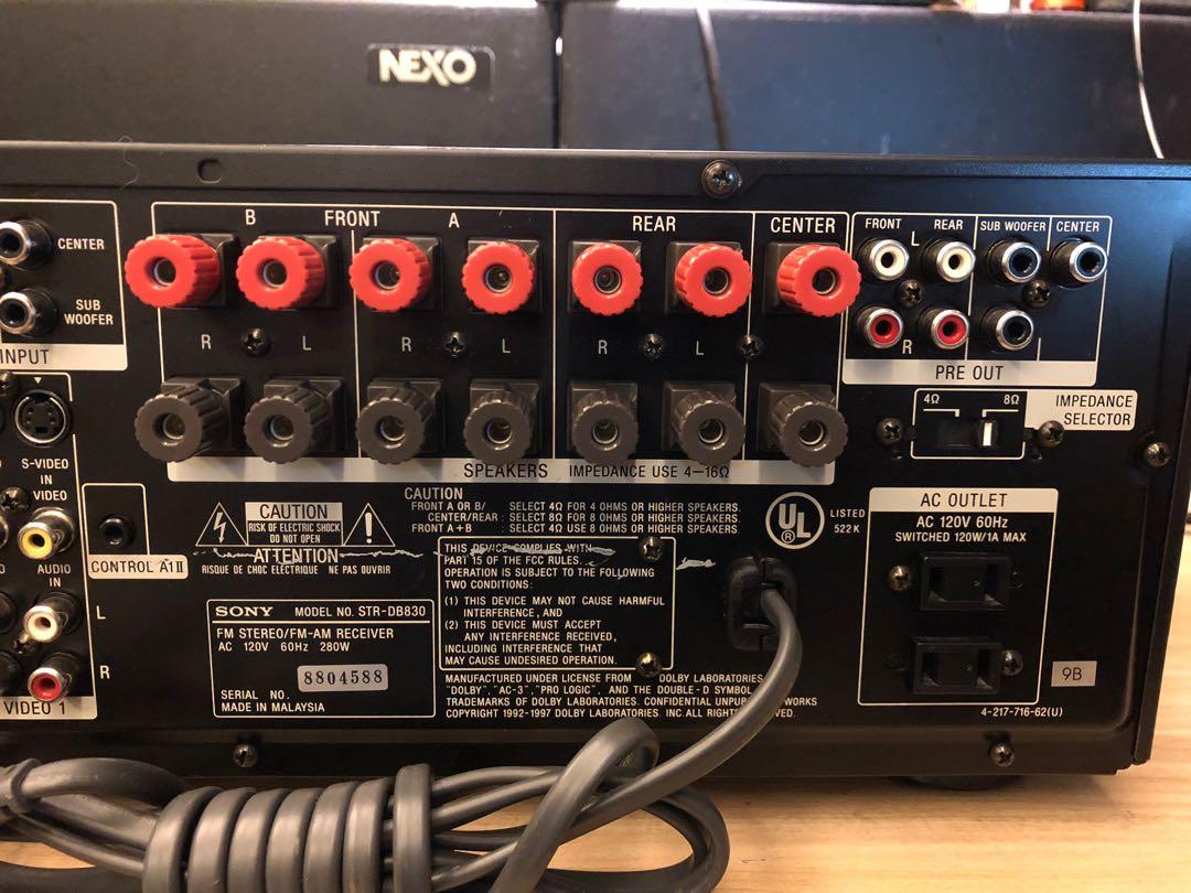 Sony STR-DB830 Home Theater Stereo AM FM A/V Receiver Phono 5.1 Ch 500w ...