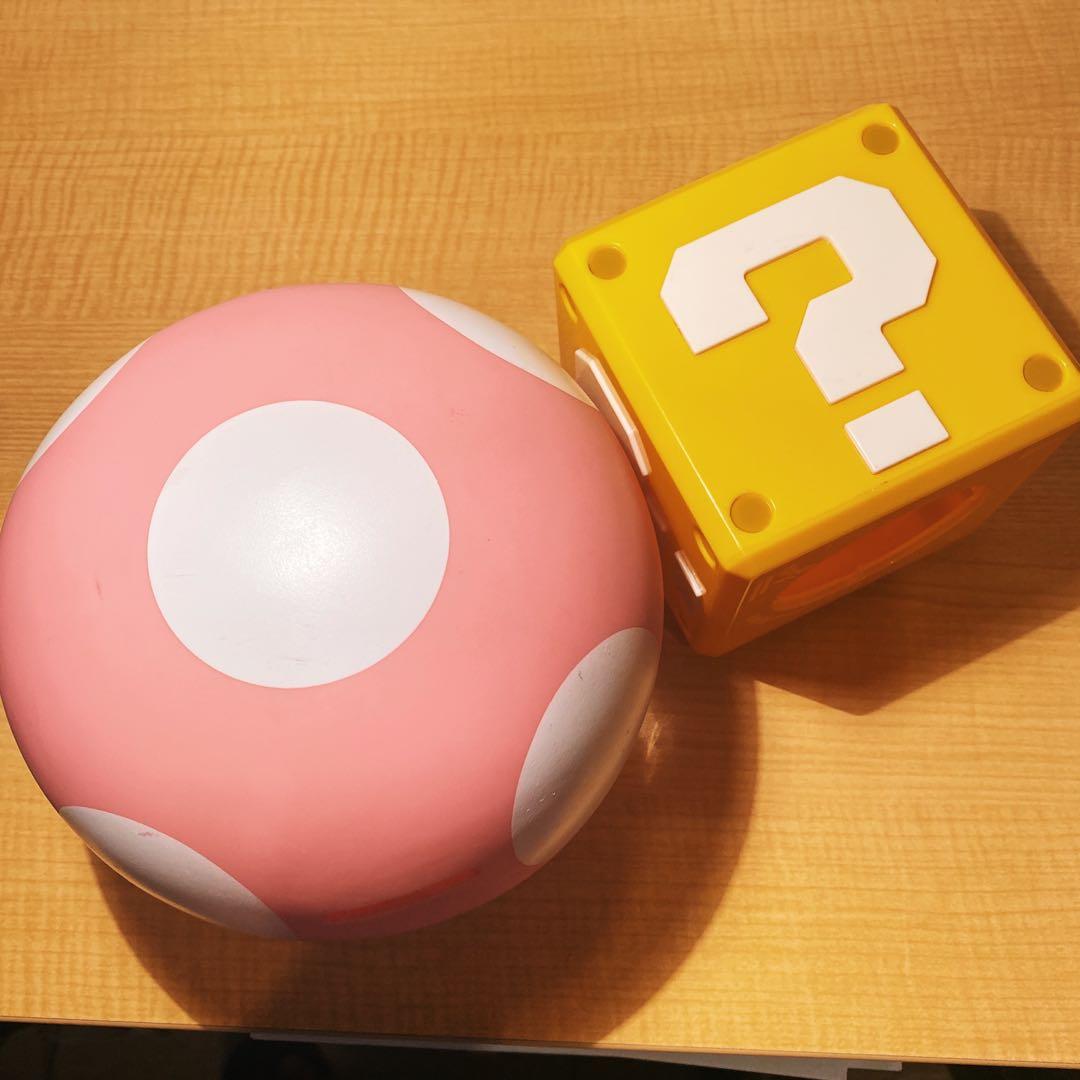 Super Mario Question Coin Box and Mushroom Coin Bank, Hobbies & Toys ...