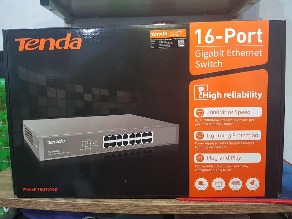 Tenda TEG1016D 16-Port Gigabit Ethernet Switch | Switch Hub, Computers ...