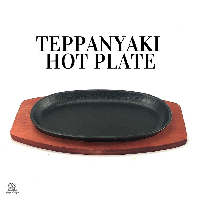 Teppanyaki Hot Plate with Wooden Base [UNAVAILABLE], Furniture & Home ...