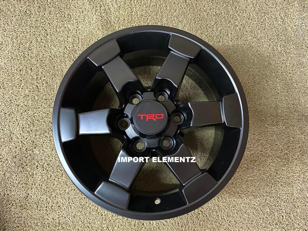 TRD Mags 16 inch 6 Holes Matte Black, Car Parts & Accessories, Body ...