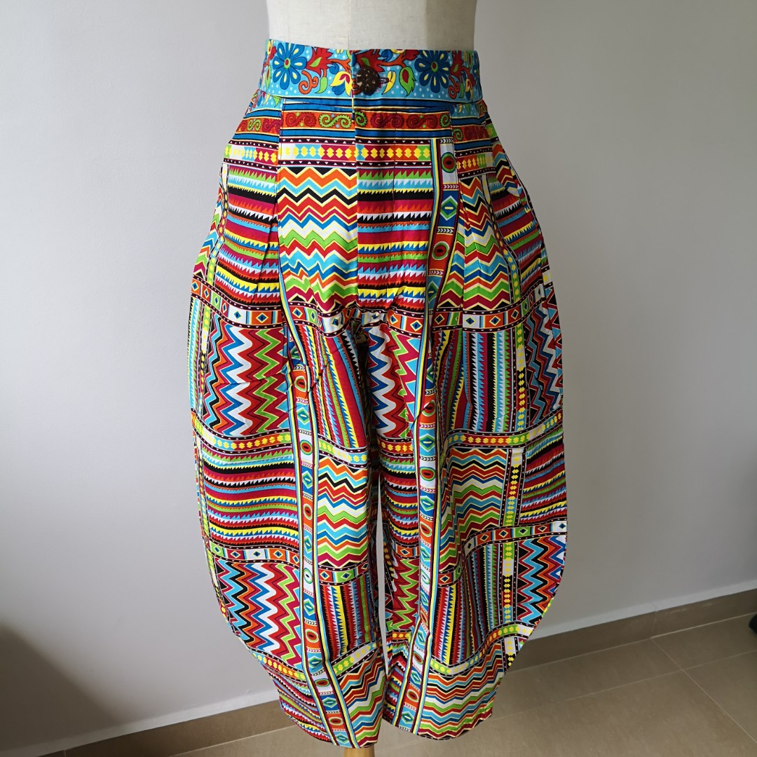 Tribal colourful aladdin pants, Women's Fashion, Bottoms, Other Bottoms ...