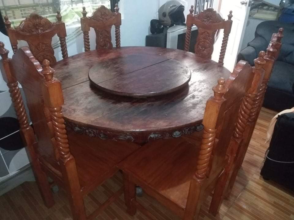 Vintage Narra Dining table set, Furniture & Home Living, Furniture ...