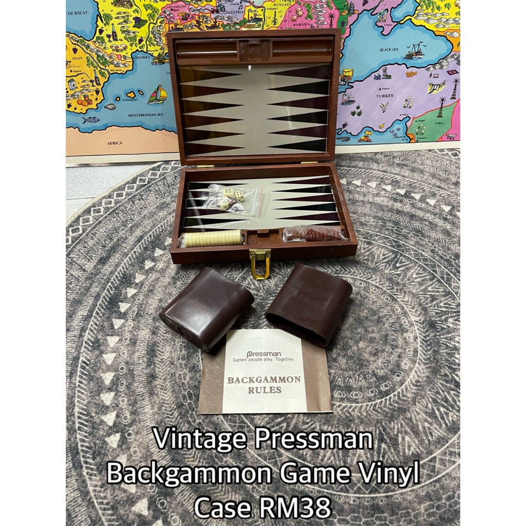 Vintage Pressman Backgammon Game Vinyl Case, Hobbies & Toys ...