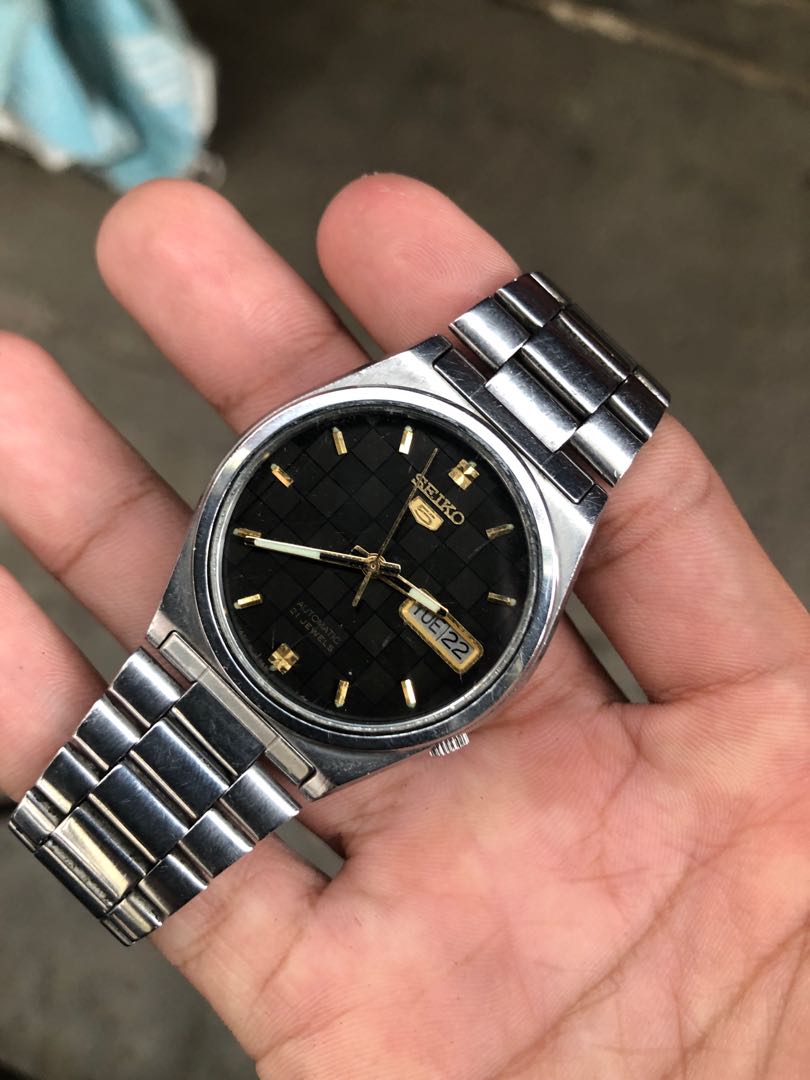 Vintage Seiko 5 Rare Checkered Dial Chess Board, Men's Fashion, Watches ...