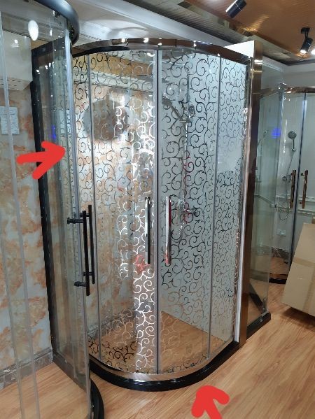 BATHROOM ARC SHOWER ROOM ENCLOSURES ENCLOSURE SLIDING DIVIDER ...