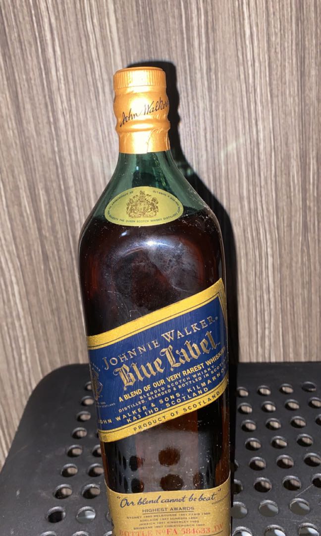 Blue Walker Johnnie Walker, Food & Drinks, Alcoholic Beverages on Carousell