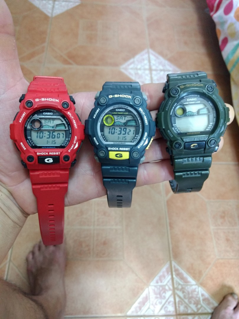 Casio Gshock g shock G7900 red blue and military green combo sale., Men ...