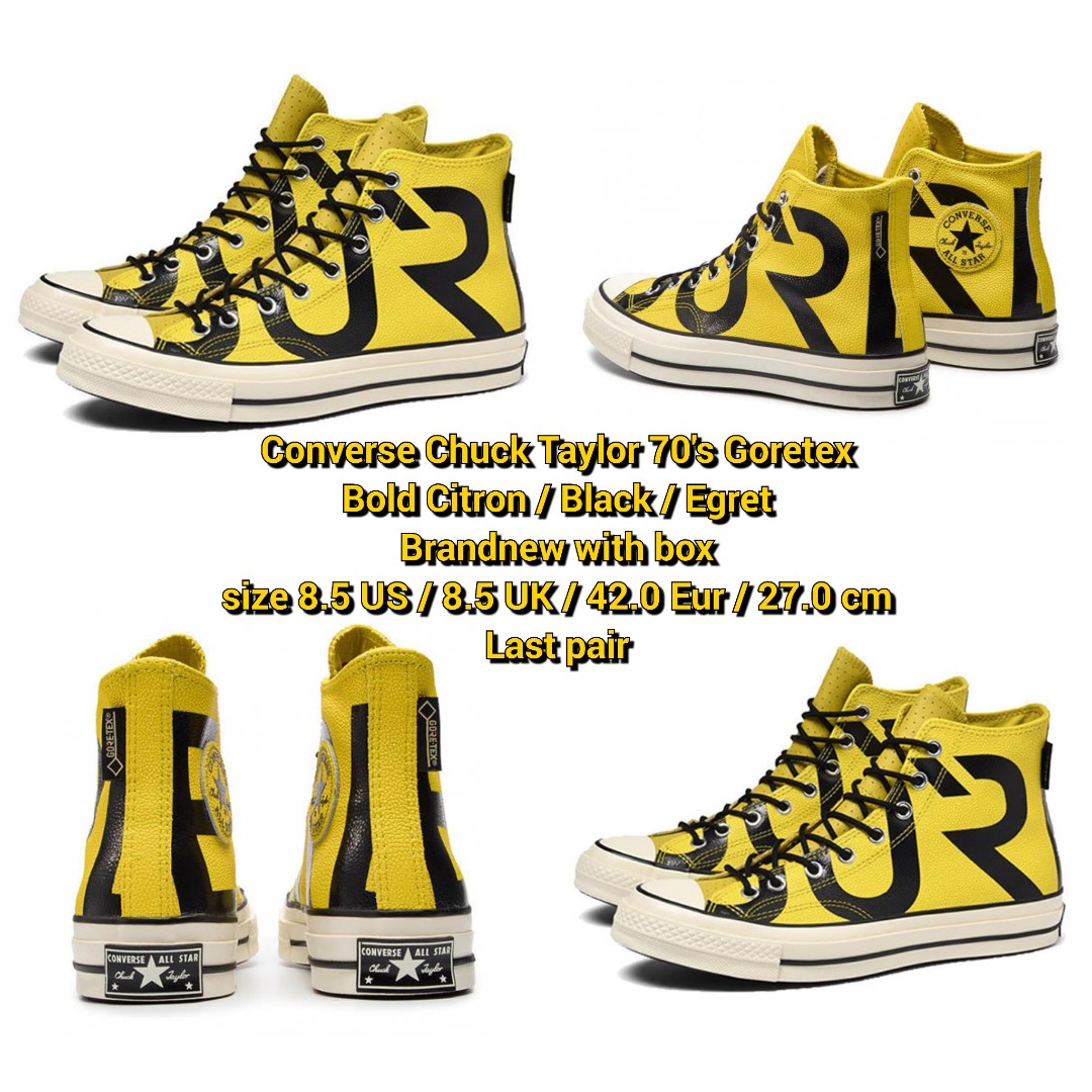 Converse CT 70's Goretex Bold Citron / Black / Egret, Men's Fashion ...