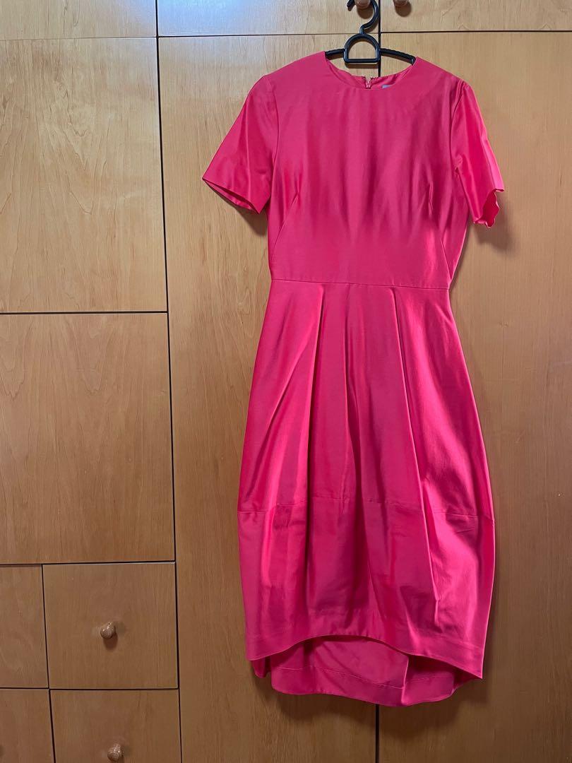 COS Pink Midi Dress with Cocoon Skirt, Women's Fashion, Dresses & Sets ...