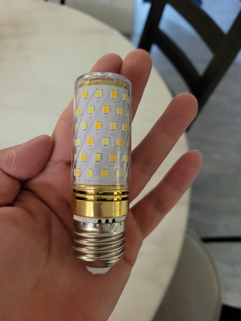 E27 12w Led tricolor tricolour corn bulb 108mm, Furniture & Home Living ...