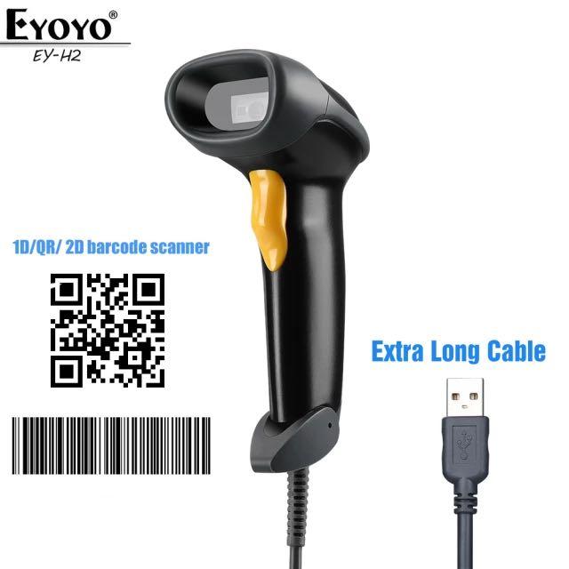 Eyoyo EY-H2 Handheld USB Wired barcode scanner 1D 2D QR Bar Codes ...