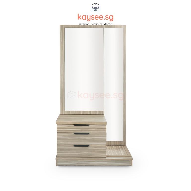 Glenda Dressing Table in Milk with Chest of 3 Drawers and Openable ...