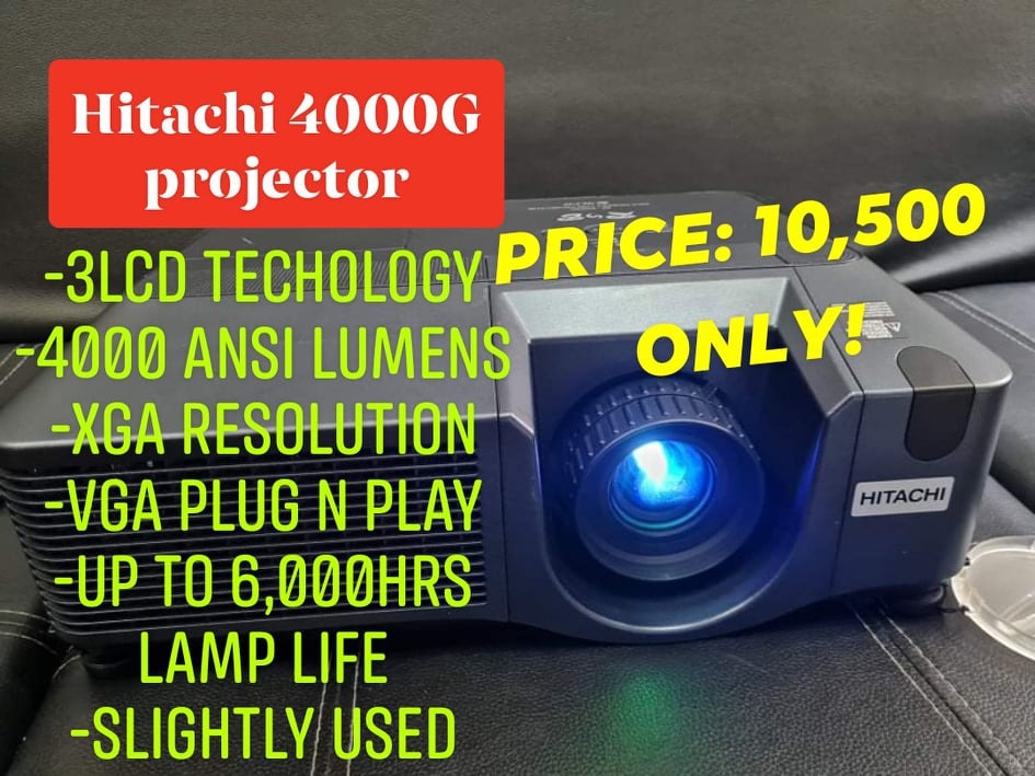 Hitachi 4000 lumens projector XA 3LCD bright display heavy duty, TV ...