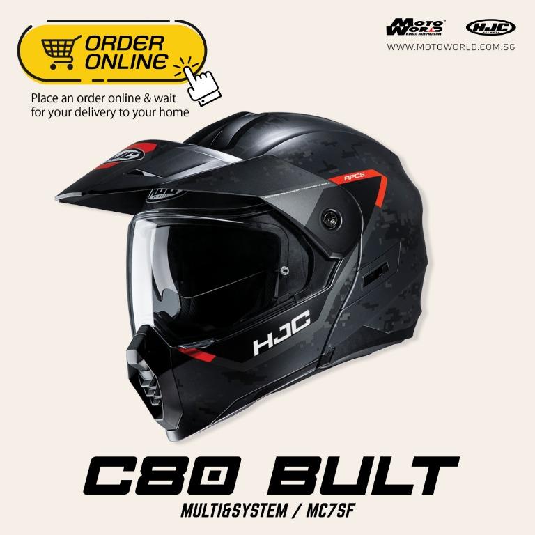HJC C80 Modular Flip Up Motorcycle ADV Helmet Bult, Motorcycles ...