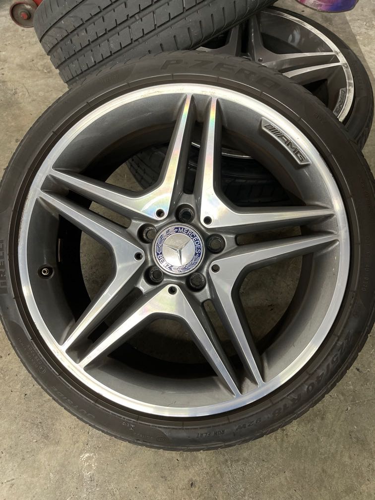Mercedes AMG Original 18” Rims with Tyres, Car Accessories, Tyres ...