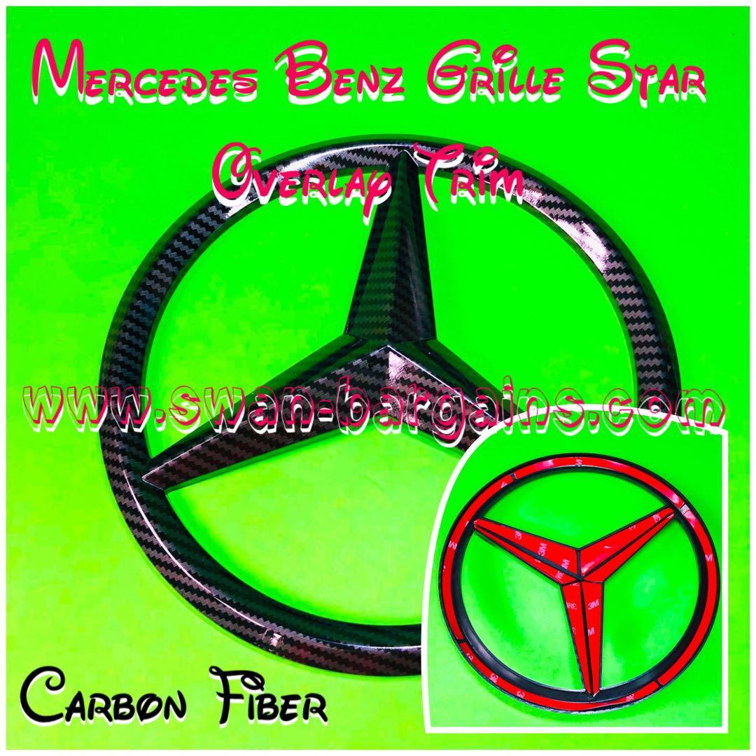 Mercedes Benz Front Radiator Grille Star Emblem Logo Badge Direct Paste ...