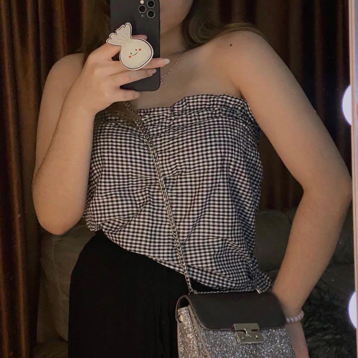 multiway monochrome tank | square tank hitam putih kotak, Fesyen Wanita ...