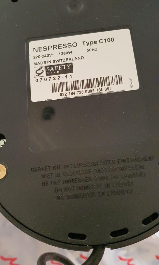 Nespresso Coffee Machine - ESSENZA TYPE C100, TV & Home Appliances ...