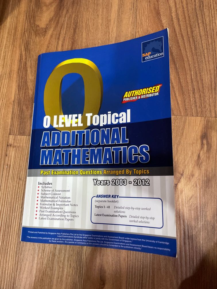 O level Additional Math Topical Questions, Hobbies & Toys, Books ...