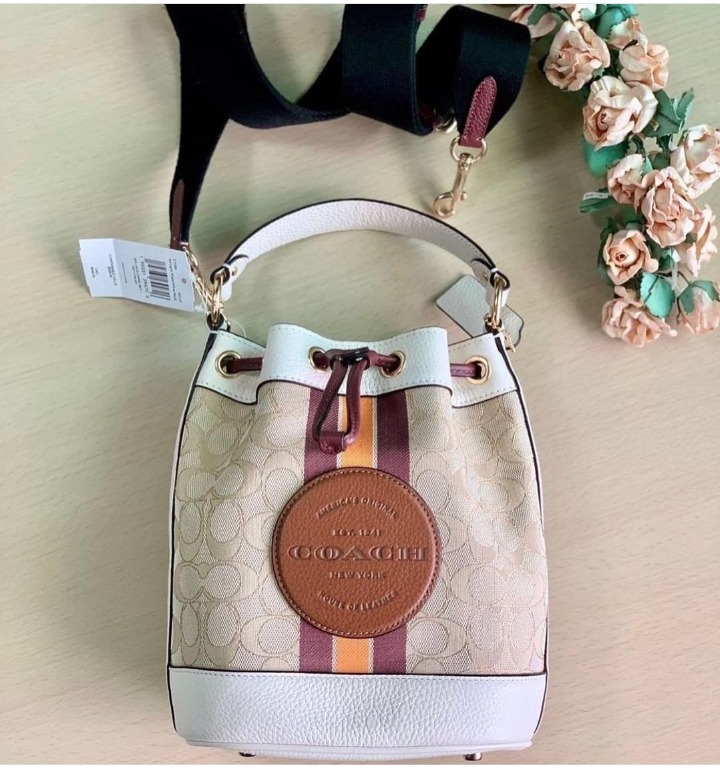 Original Coach Dempsey Bucket Bag 19 In SIgnature Jacquard With Stripe ...