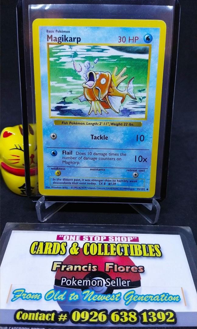 Pokemon Card - MAGIKARP #35 (SHADOWLESS) YEAR 1999, Hobbies & Toys ...