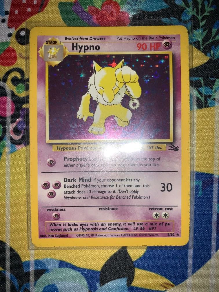 Pokemon Hypno Fossil Holo, Hobbies & Toys, Toys & Games on Carousell
