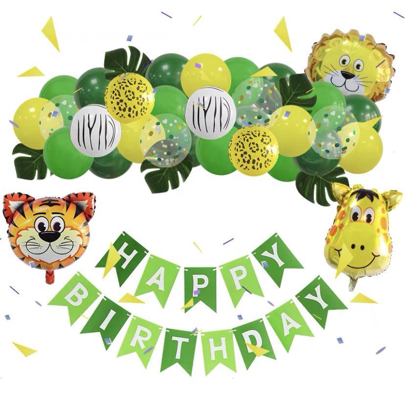 (Ready Stock)Jungle Theme Birthday Decor Set, Hobbies & Toys ...